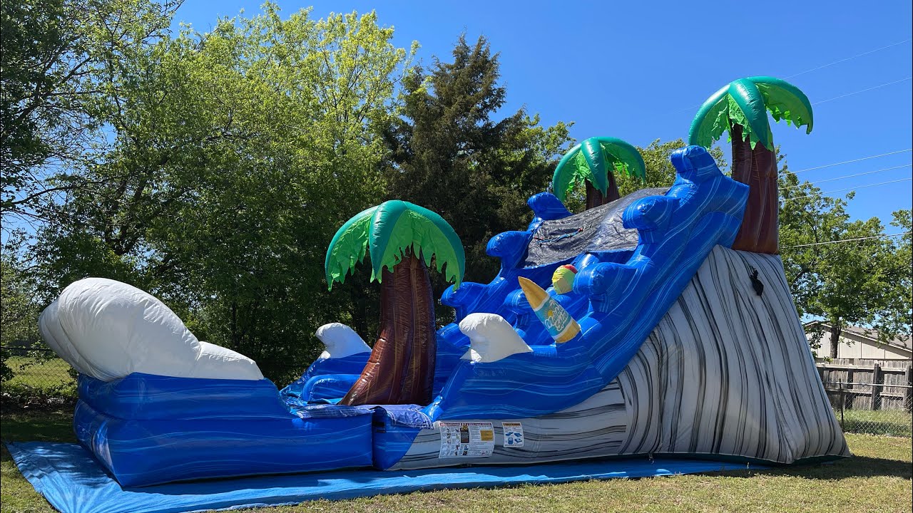 17‘ Malibu Splash Dual Lane Water Slide - YouTube