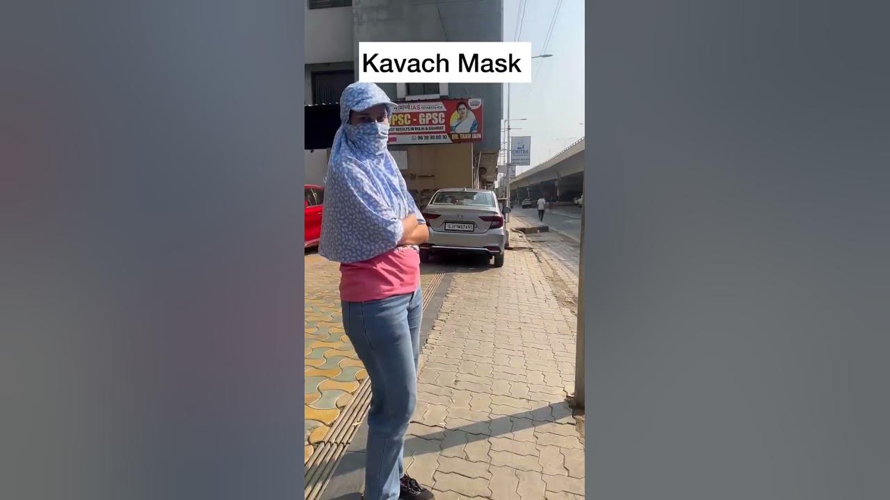 When the sun becomes a challenge, Kavach is your shield! 🛡 #fashion #protectivemask #kavach ...