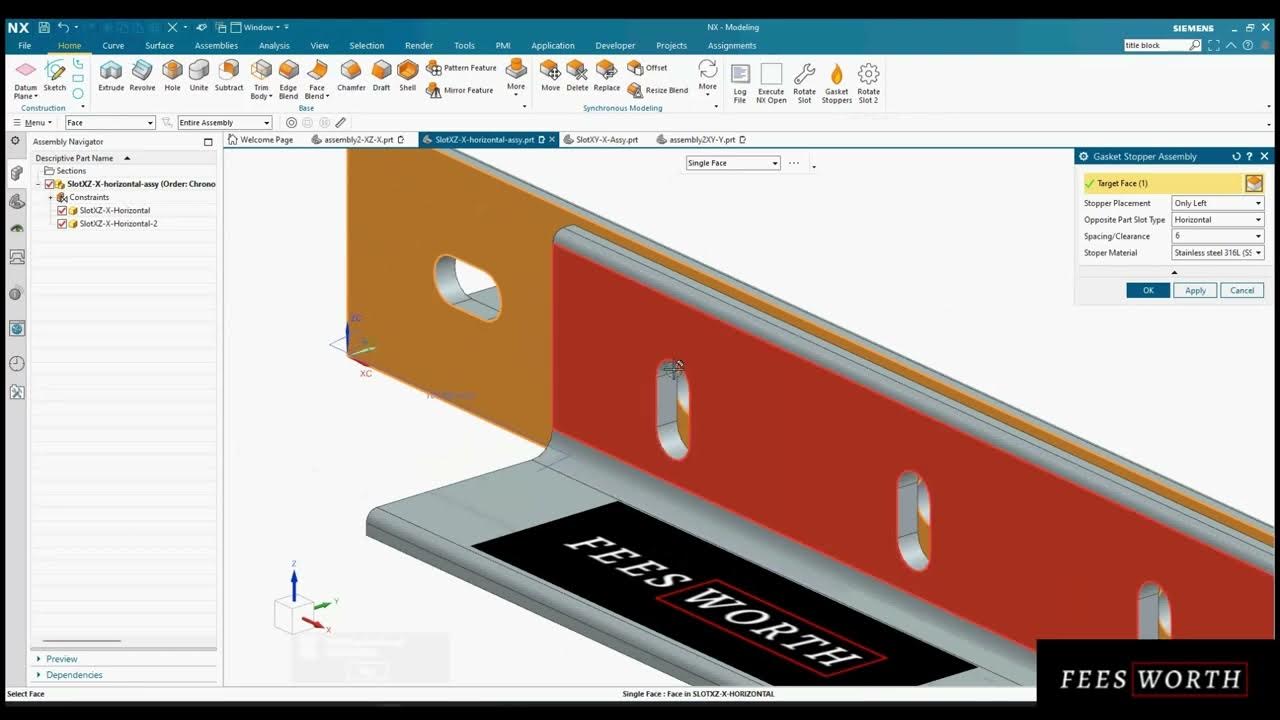 NX customization with NX Open API Sample Project: Gasket Stopper Assembly - YouTube