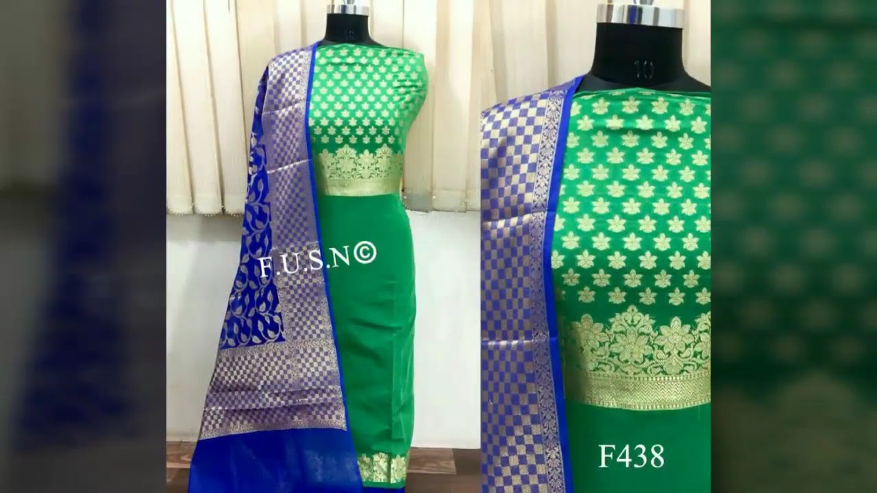 Original Banarasi Suit Brocade Fabric Dupatta Banarasi Ladies Suit II Devanshi Creation II - YouTube