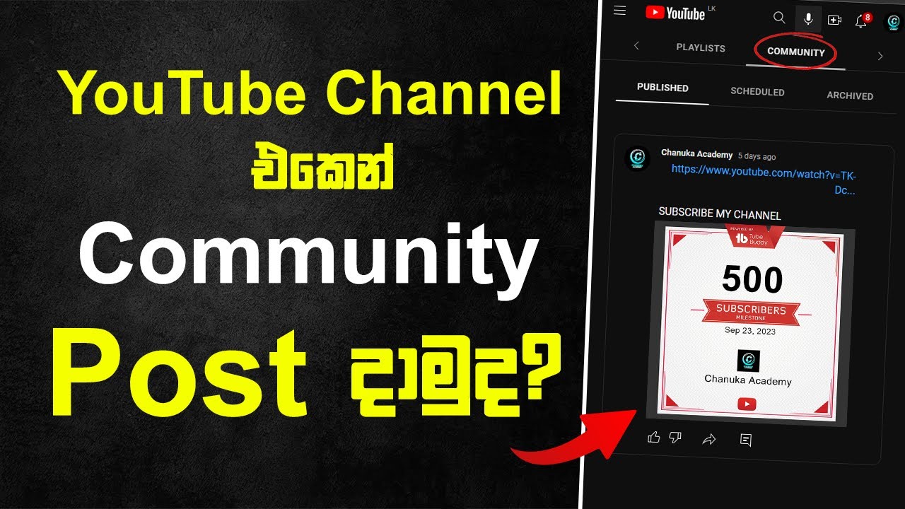 how to upload community post on youtube pc sinhala 2023 Youtube ...