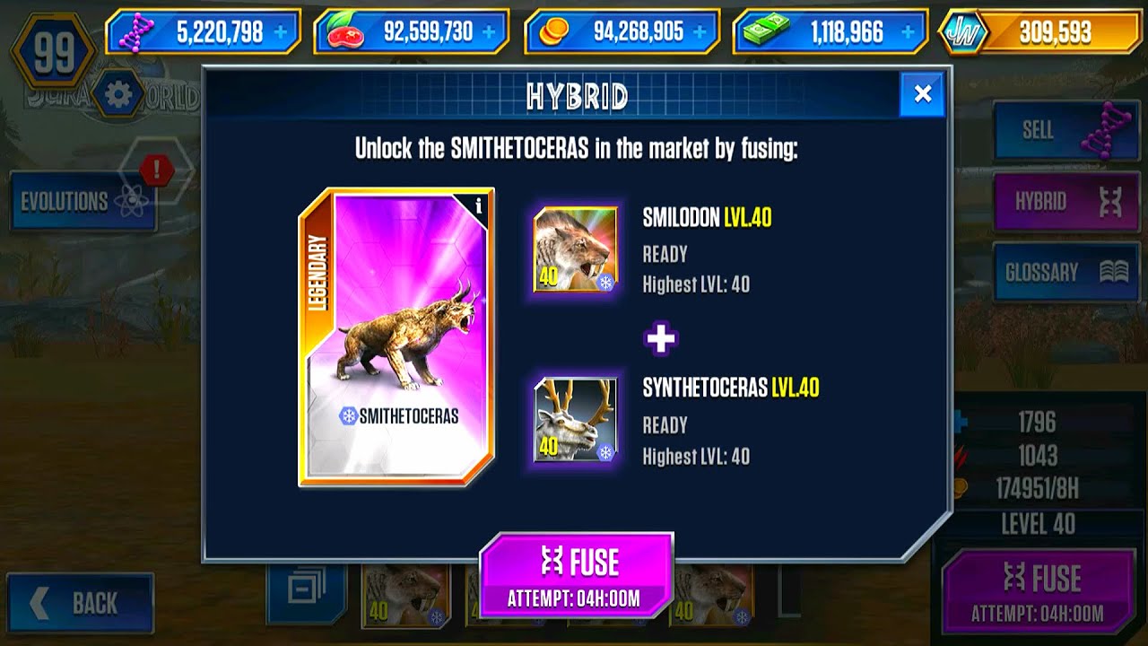 NEW UNLOCK HYBRIDS SMITHETOCERAS LEVEL 40 | HT GAME - YouTube