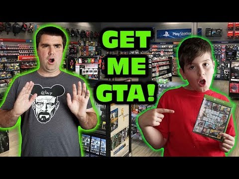 Kid Temper Tantrum At GameStop First Time - Wanted Grand Theft Auto V