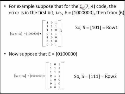 Lecture11 LINEAR BLOCK CODING_ P2 - YouTube