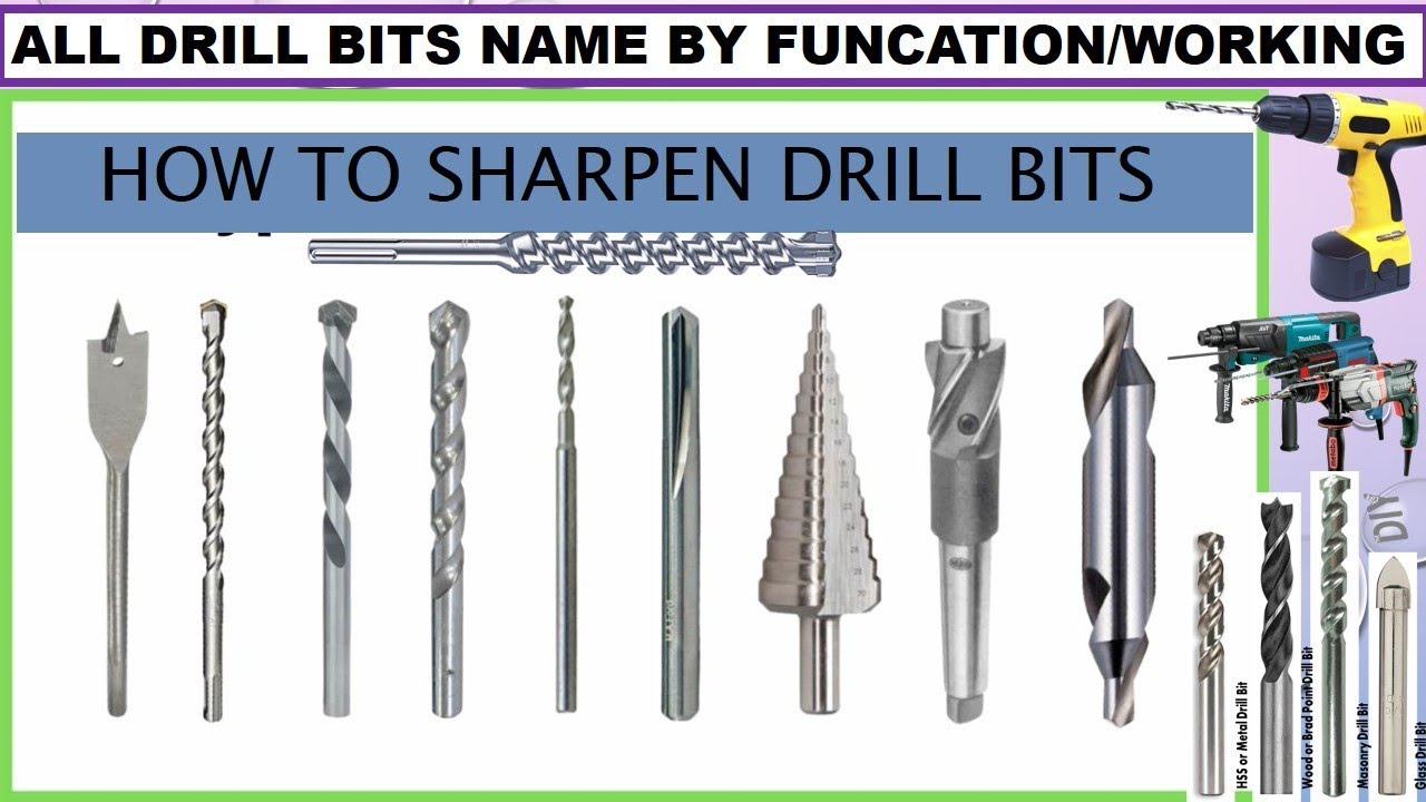 Drill Bits Name With Functions & How To Sharpen Used Drill Bits #diy # ...
