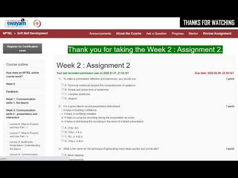 Soft Skill Development Nptel Assignment Week 2 | NPTEL Soft Skill Development assignment week 2 ...