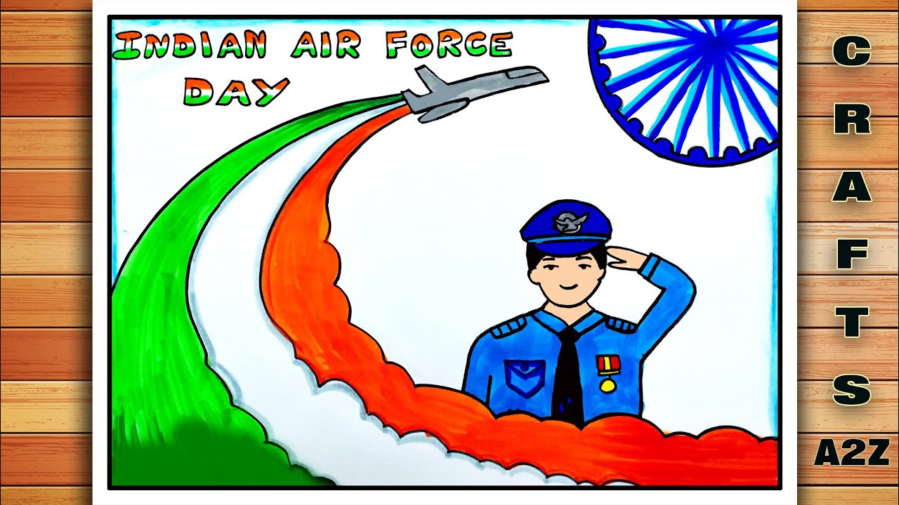 Indian Air Force Drawing | Indian Air Force Poster | Air Force Day ...