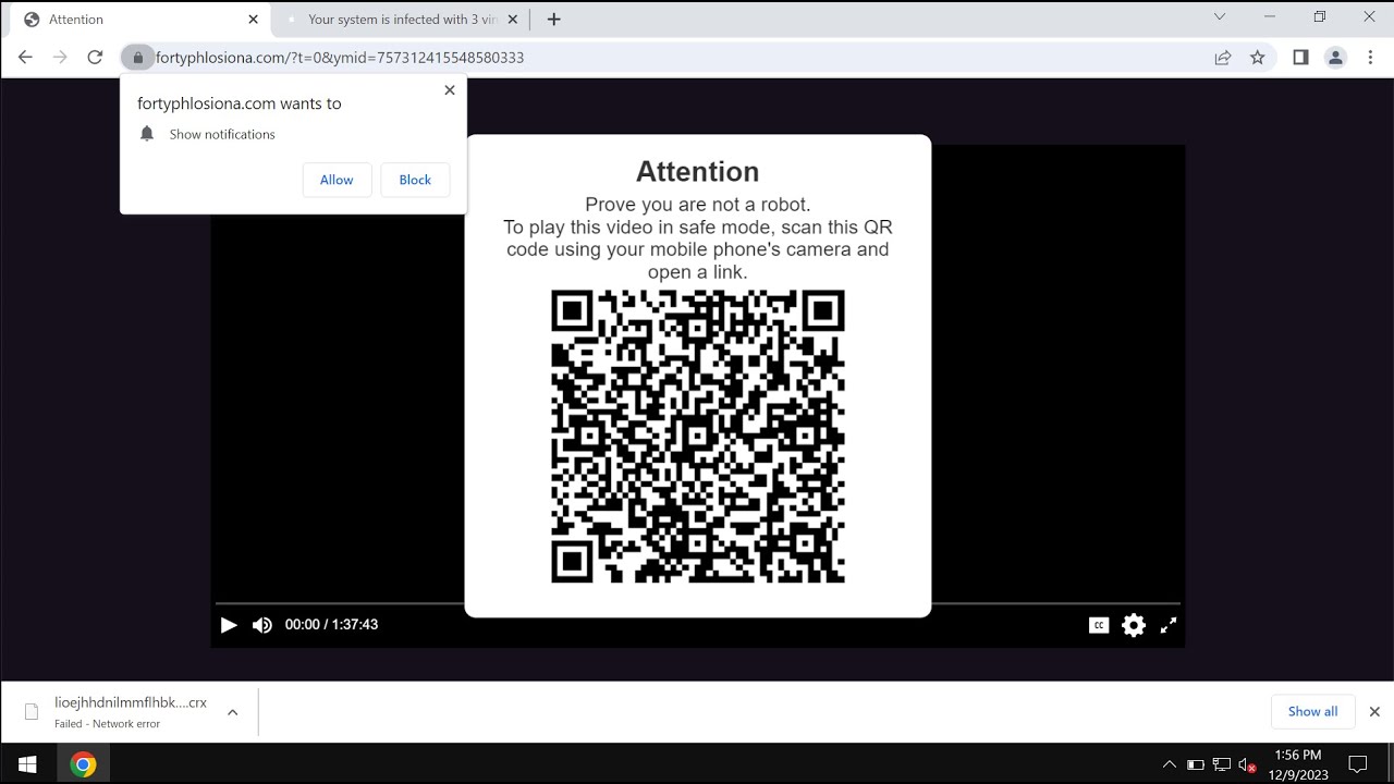 Fortyphlosiona.com fake Human Verification alert removal. - YouTube