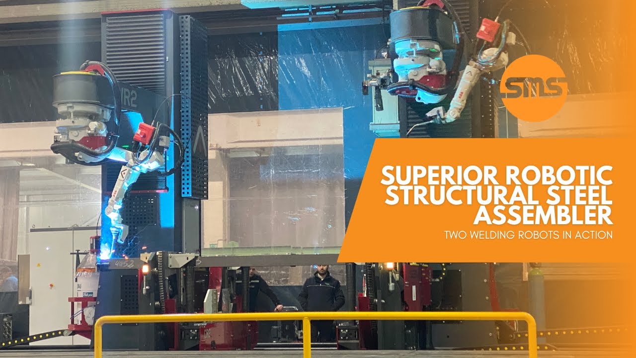 Superior Robotic Structural Steel Assembly - 2 Welding Robots in action ...