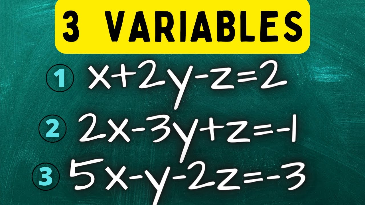 Simultaneous Equations 3 Variables - YouTube
