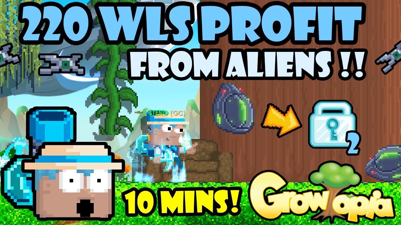 220 WLS LAZY PROFIT IN 10 MINUTES FROM ALIENS!! | GrowTopia Profit 2023 ...