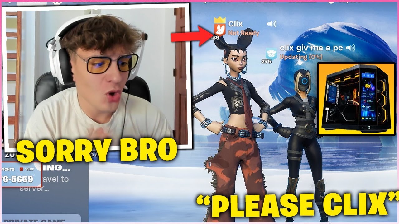 CLIX Biggest FAN HEARTBROKEN After LOSING a BRAND NEW PC In 1v1 WAGER ...