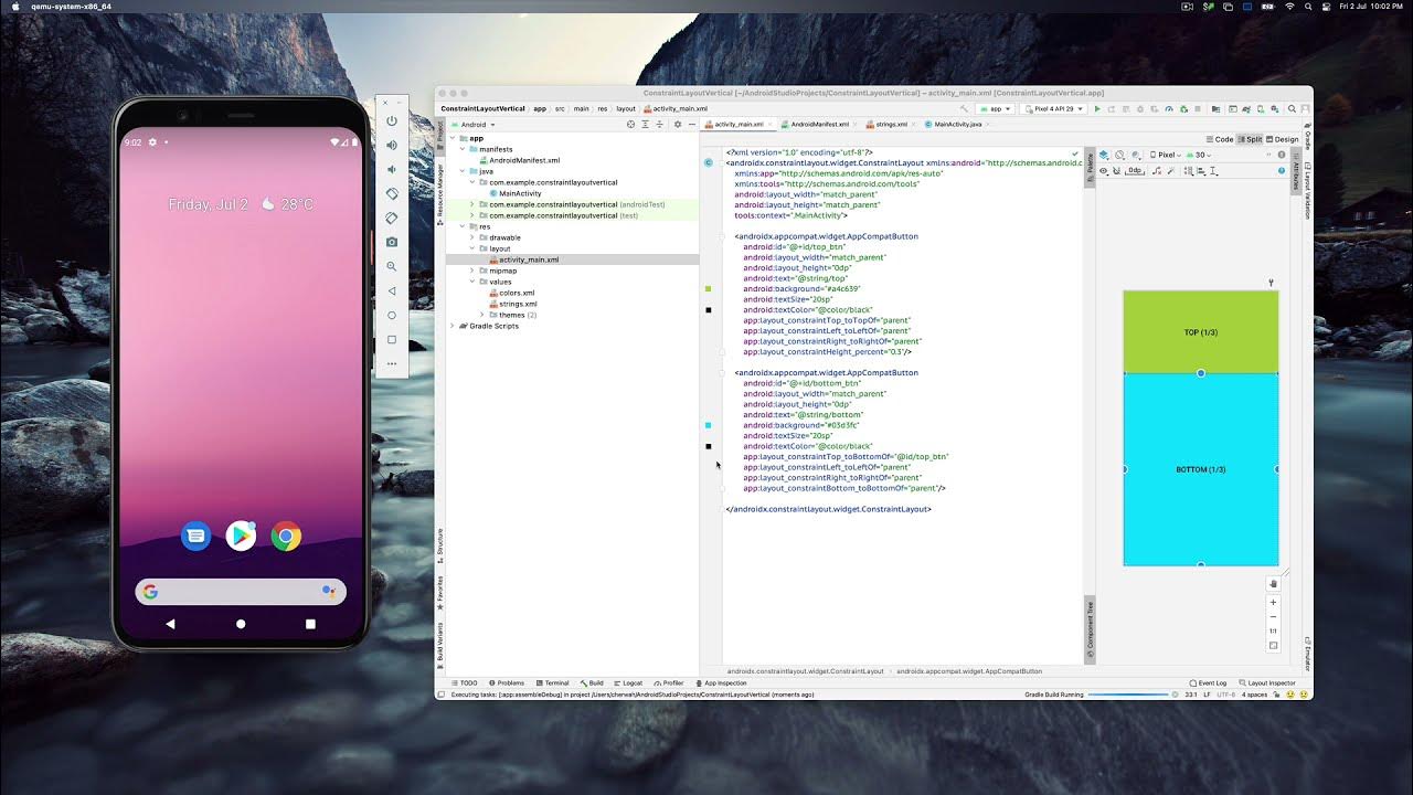 Android - Constraint Layout (Vertical) - YouTube