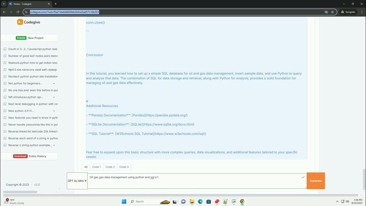 Oil gas gas data management using python and sql d 1 - YouTube