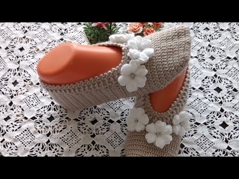Çok olay patik yapımı/Tığ işi güllü Patik modeli @emine_elisleri #crochet #knitting #örgü