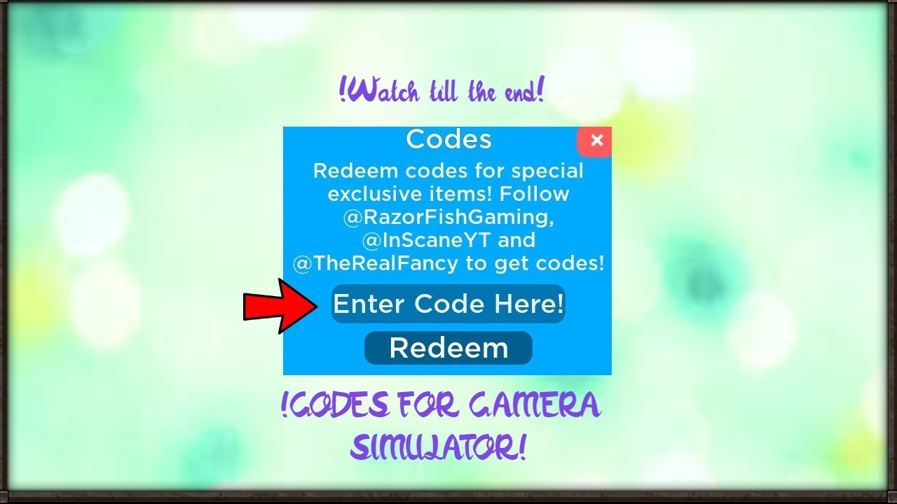 All 7 Working Camera Simulator Codes !(ROBLOX) - YouTube