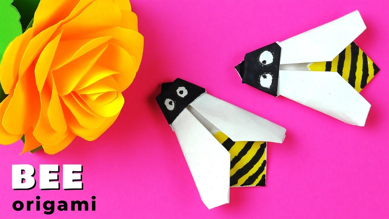 Easy origami bee DIY. How to make paper bee. Paper Bees - YouTube