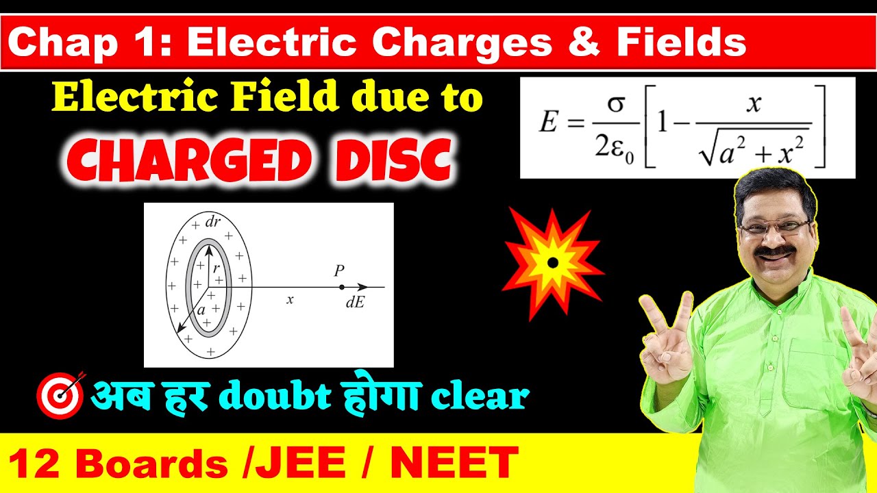 #6 Electric field due to charged disc, NCERT Class 12 Physics Electric ...