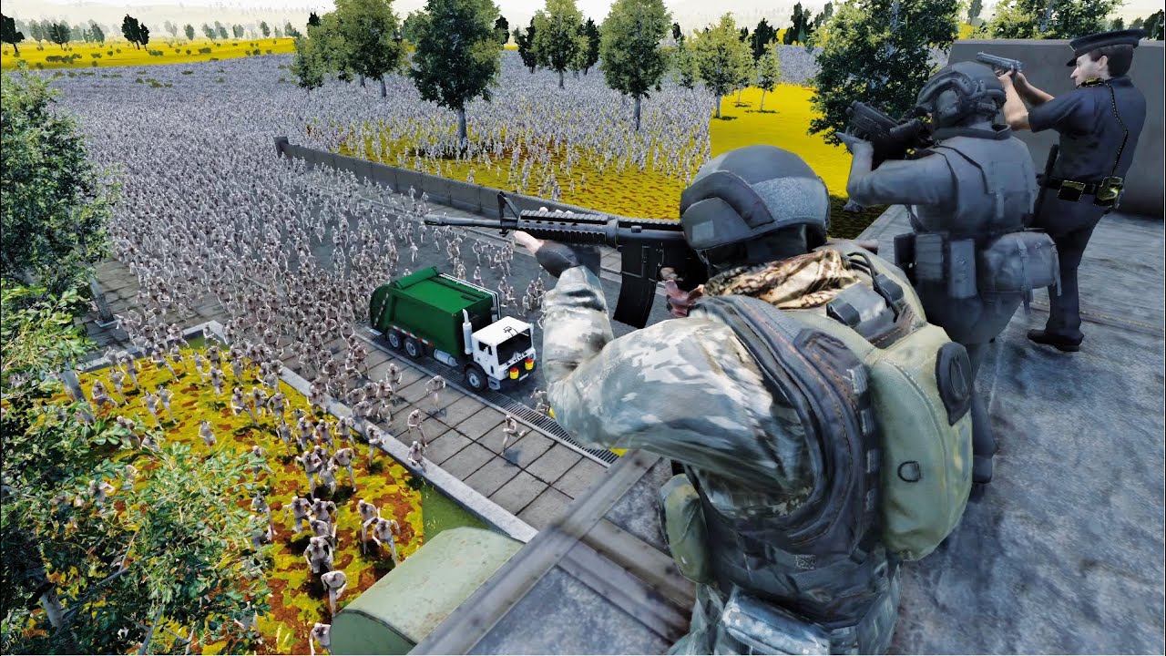 POLICE, SWAT & MILITARY DEFEND CITY FROM 1,000,000 ZOMBIE INVASION ...