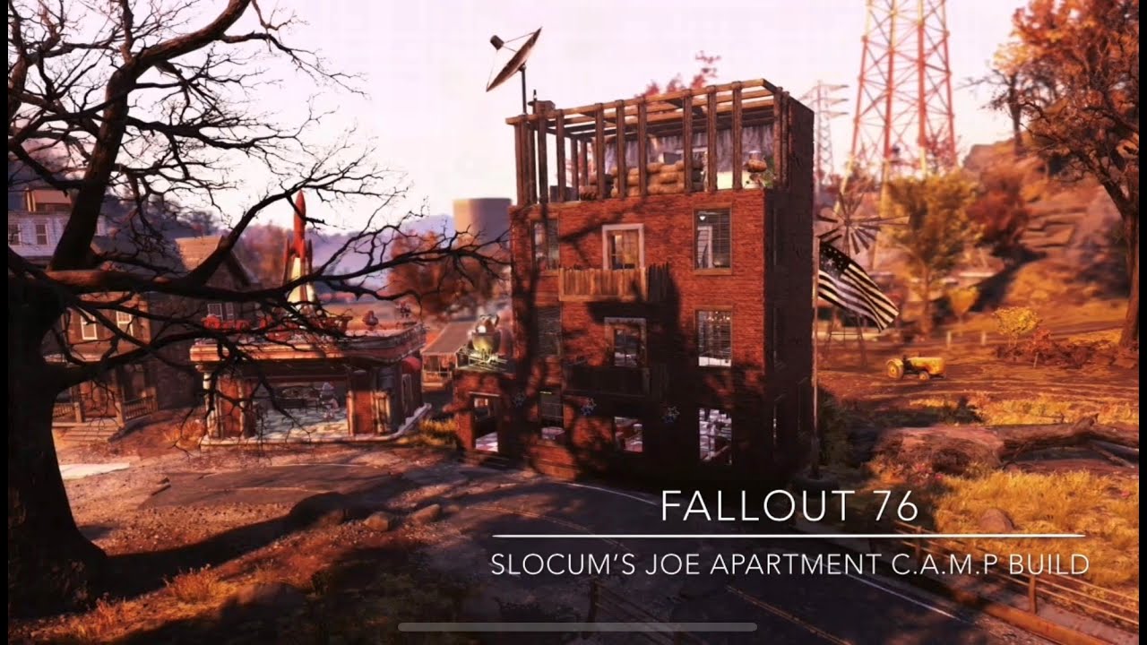 Fallout 76 Camp Build: Slocum’s Joe Cafe & Apartments - YouTube
