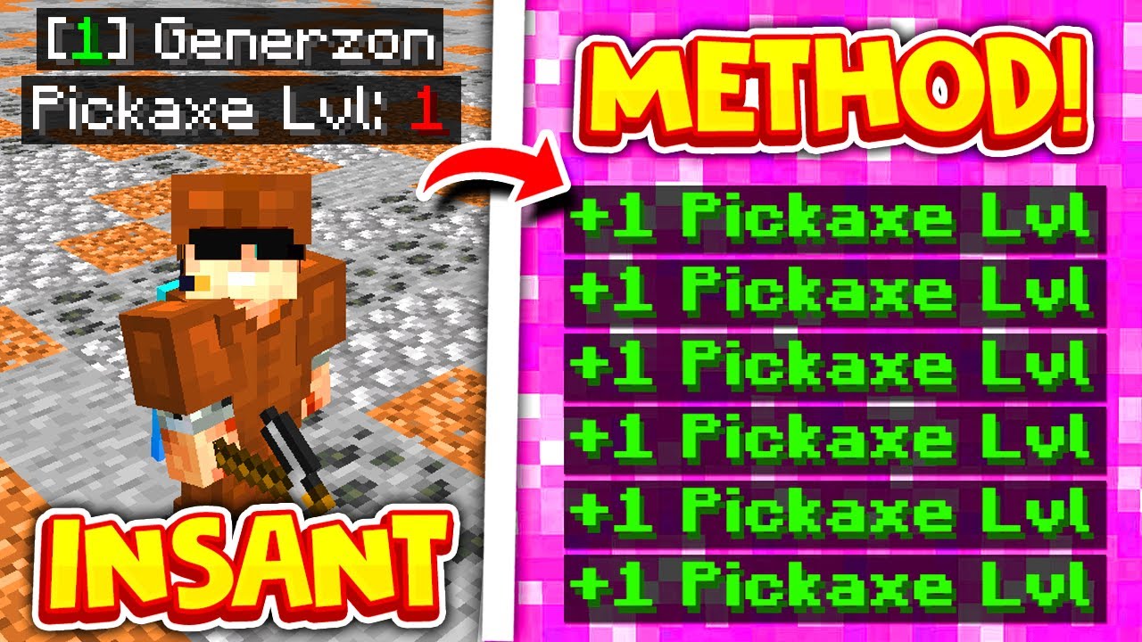 How to gain PICKAXE LEVELS INSANTLY in MINECRAFT: PRISONS?! | Minecraft ...