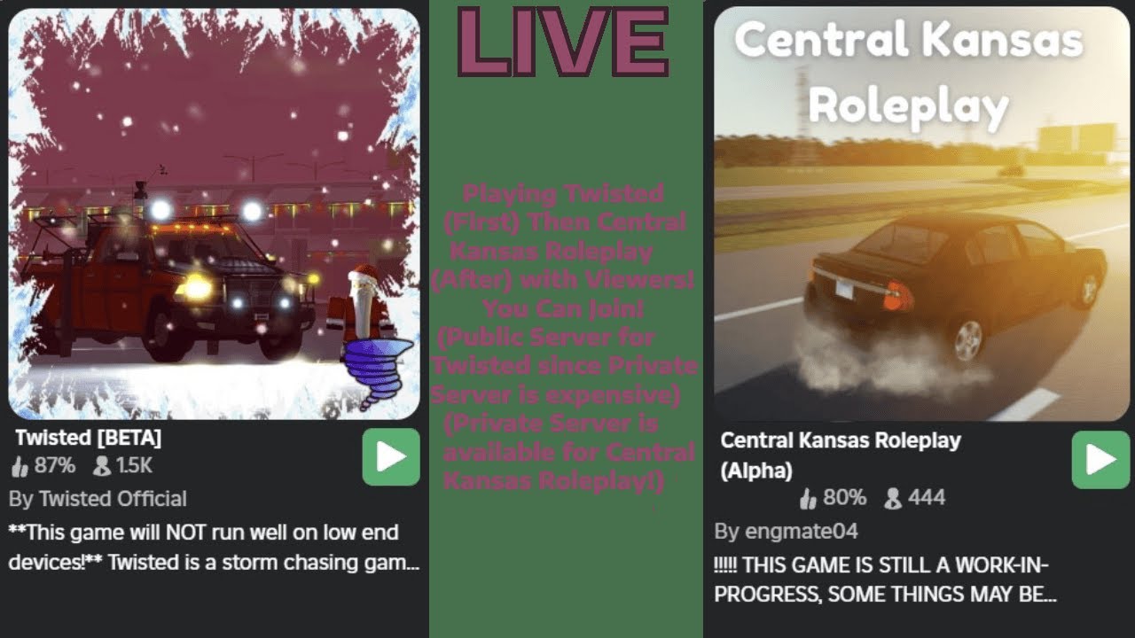 Sunday LIVE: Playing Twisted (First) Then Central Kansas Roleplay ...