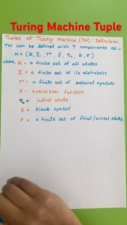 Tuple for Turing Machine #TM #turingmachine #tuples #components #turing #automata - YouTube
