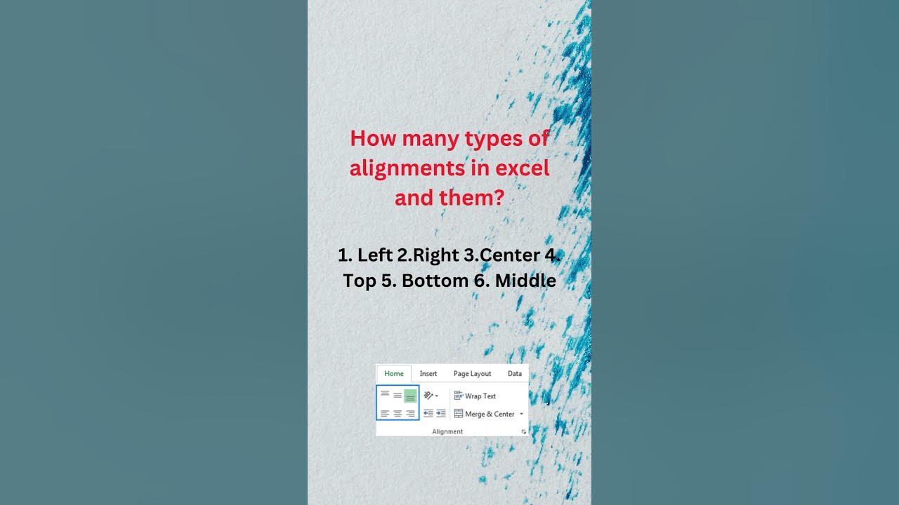 Alignments in excel - YouTube