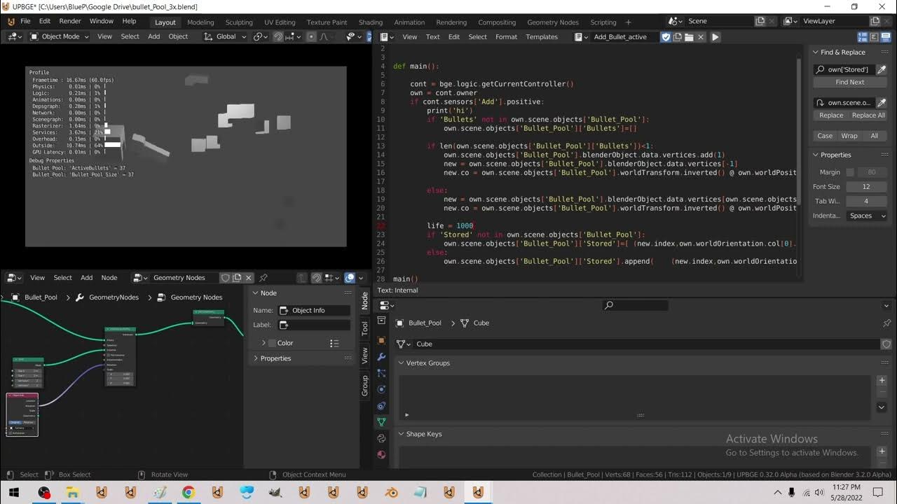 Bullet Pool using instances / geonodes for upbge - YouTube