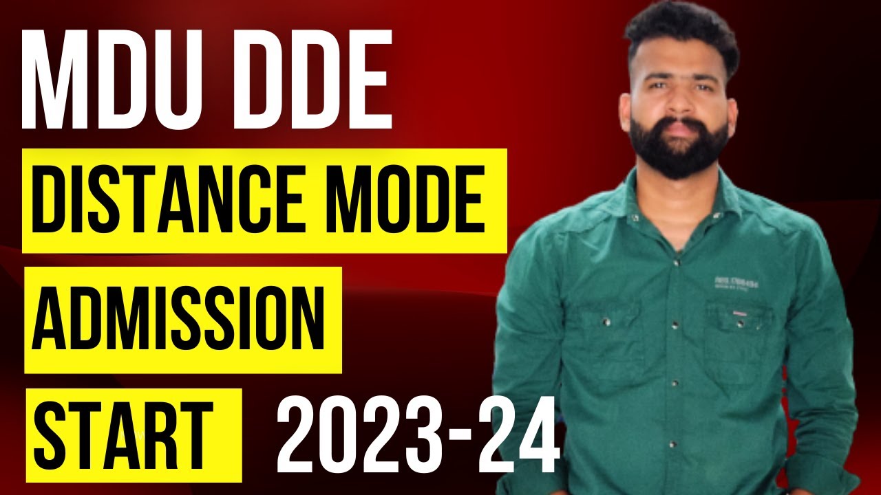 MDU dde admission 1st, 2nd & 3rd year || MDU Distance admission 2023 24 start || - YouTube