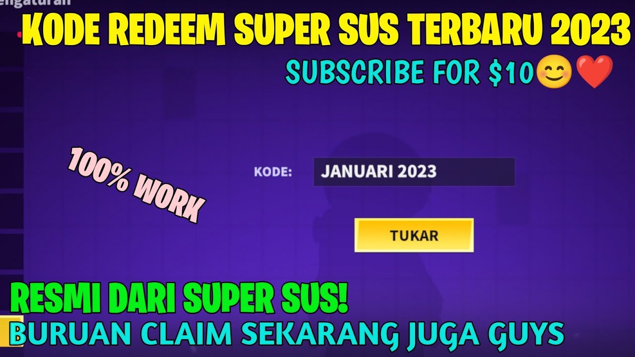 Kode redeem super sus terbaru - kode hadiah super sus terbaru 2023 | kode hadiah super sus hari ...