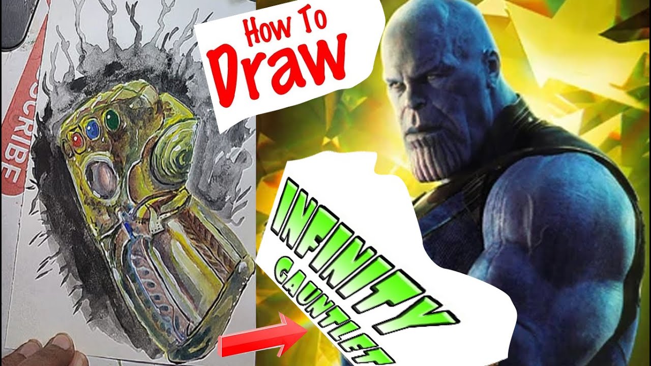 how to draw infinity gauntlet drawing - YouTube