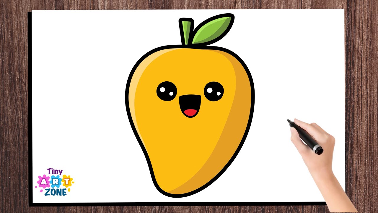 How to Draw a Cute Mango Easy Step by Step For Kids and Toddlers ...