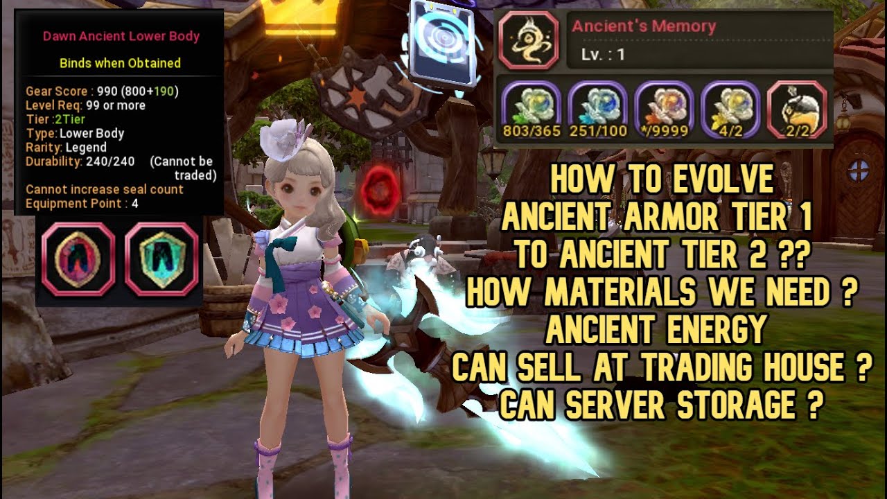 How To Evolve Ancient Armor Tier 1 To Tier 2 : Ancient Memory Can Sell ...