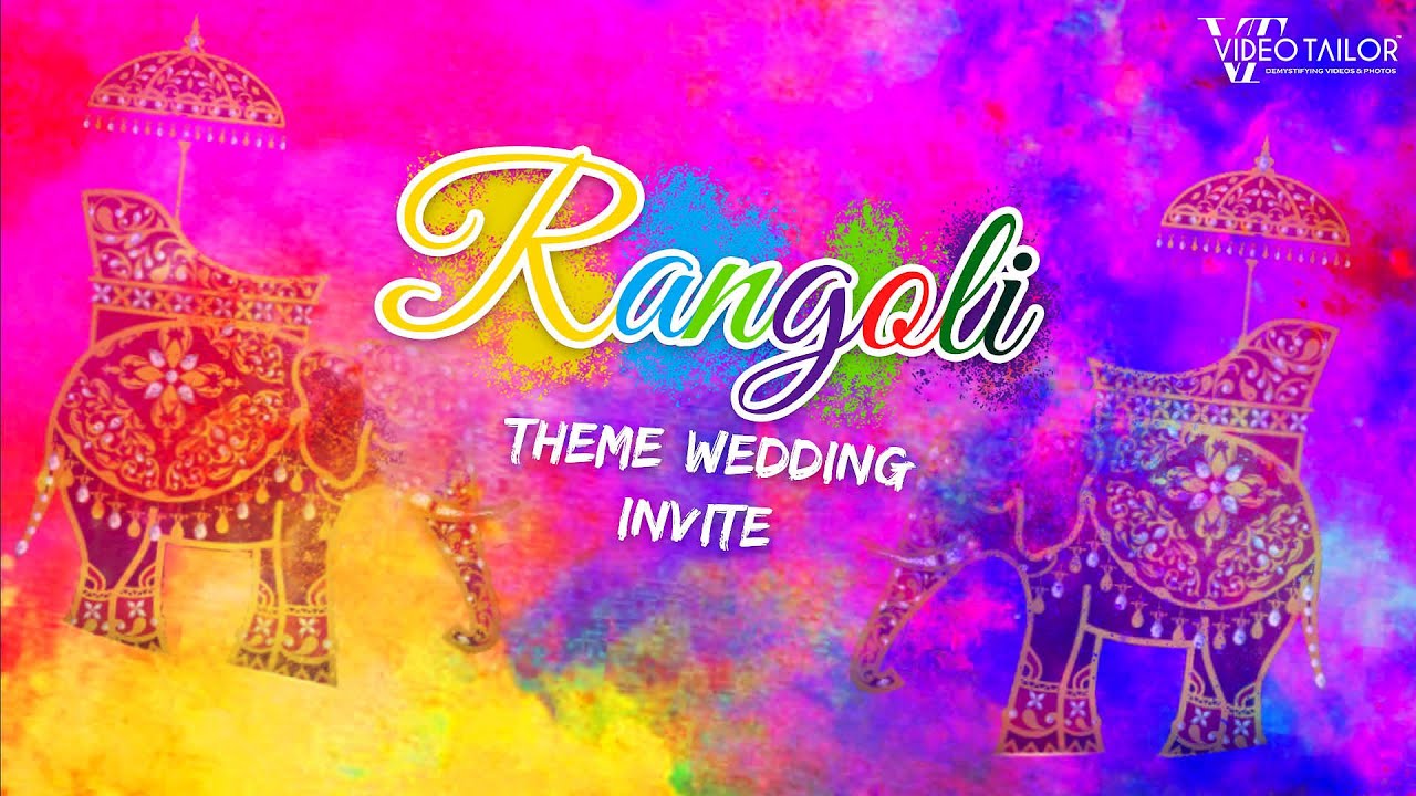 Rangoli Theme Wedding Invitation Video| Best Video Invitation Wedding ...