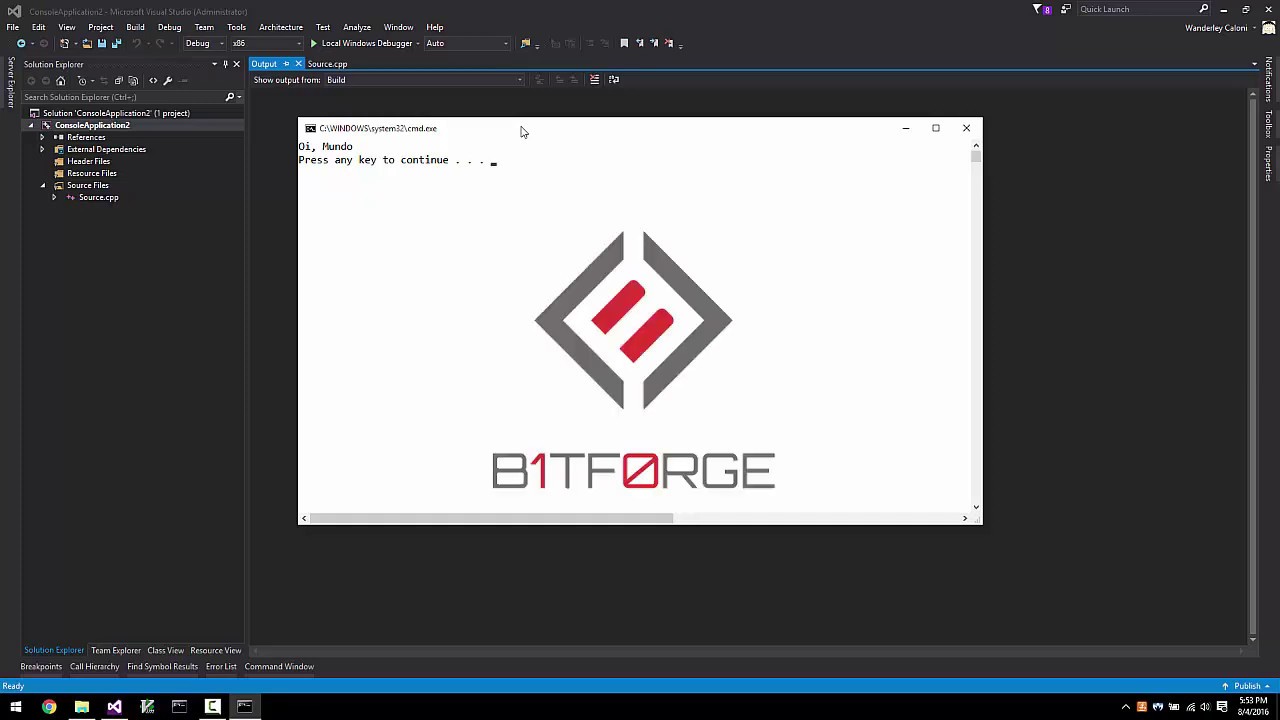 Blogue do Caloni Criando Projeto C++ Console no Visual Studio 2015 - YouTube