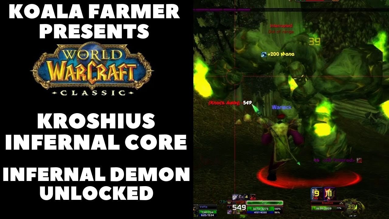 Kroshius infernal core - Warlock WOW Classic Elite Demon Quest, for ...