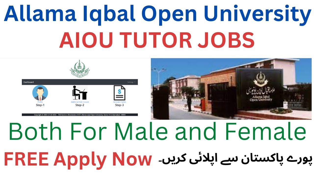 AIOU Tutor Jobs | Jobs in AIOU | Tutor Jobs in Allama Iqbal Open ...
