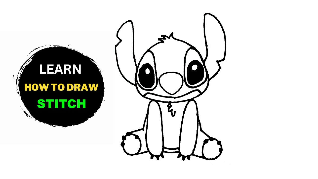 How To Draw Stitch From Lilo And Stitch - YouTube