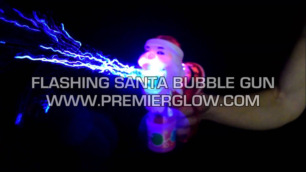 Flashing Santa Claus Bubble Gun - YouTube