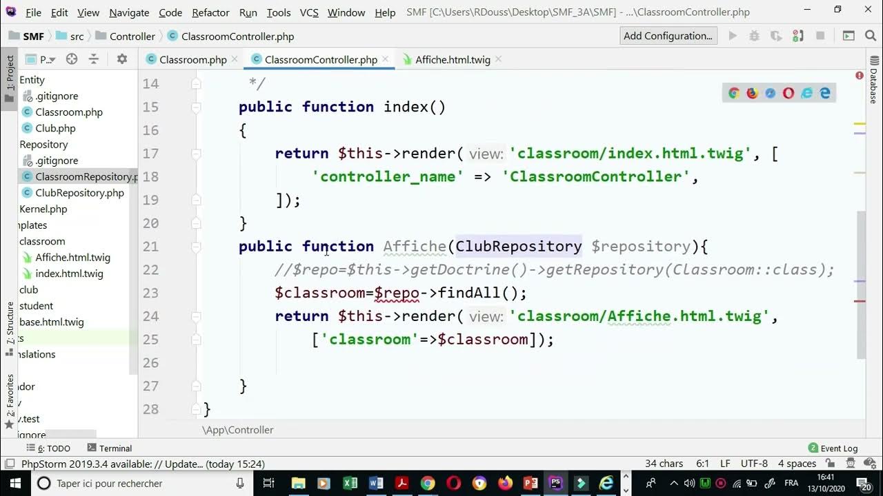 CRUD Classroom Symfony 4.4 - YouTube