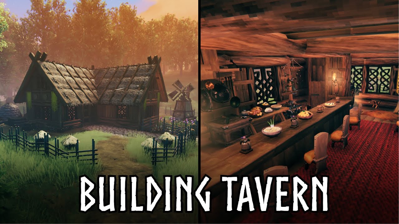 Building a Beautiful Tavern in Valheim - Timelapse - YouTube