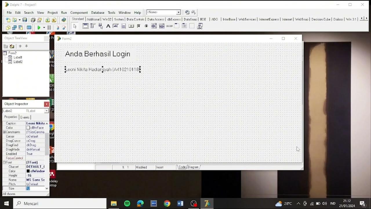 Cara Membuat Menu Login Suatu Program Di Aplikasi Delphi 7 - YouTube