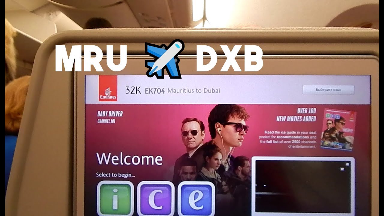 Emirates - MRU DXB Upper Deck Flight - EK 704 Economy Class A380 - YouTube