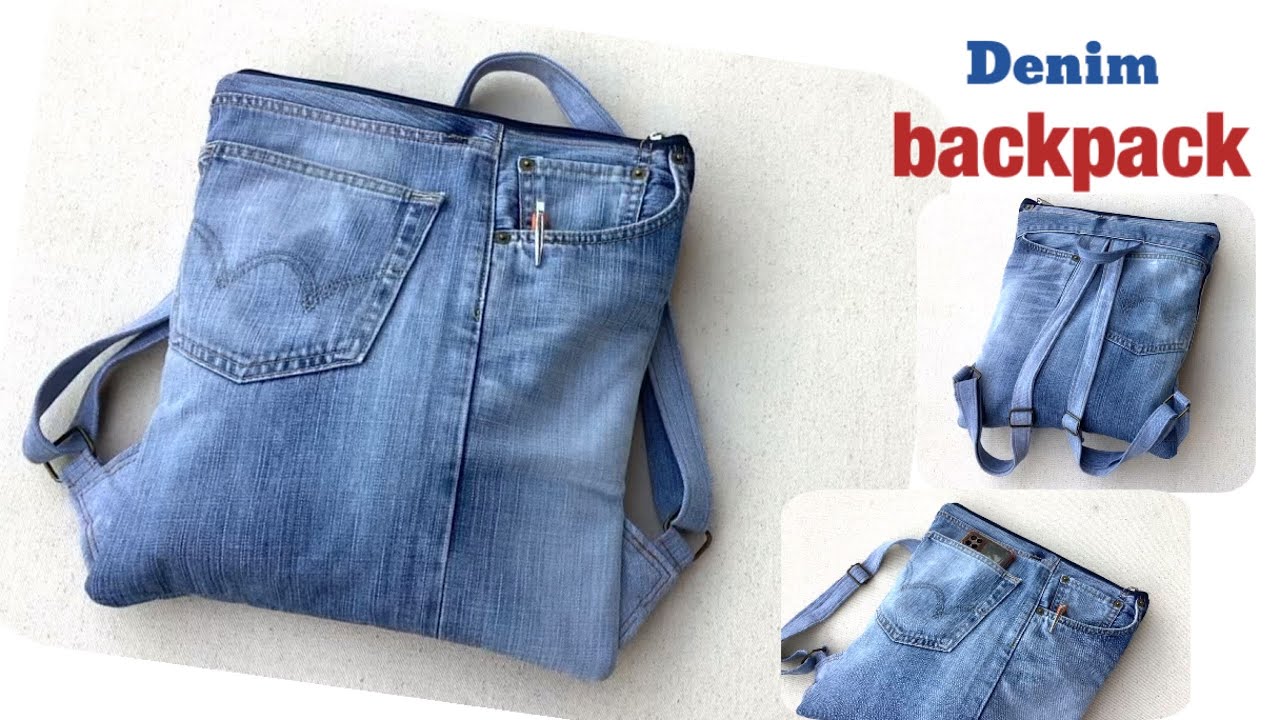how to sew a denim backpack tutorial, sewing diy a small denim backpack ...