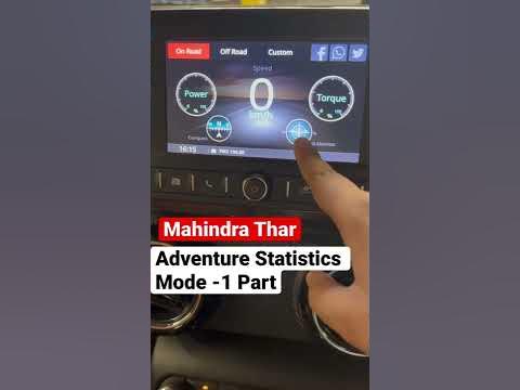 Mahindra Thar Adventure Statistics Mode -1 Part #shorts #ytshorts #Firstautotech - YouTube