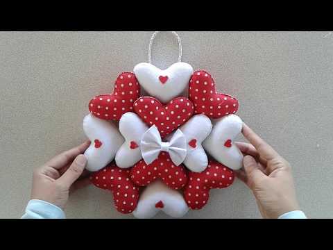 Keçeden Kalpli Kapı Süsü Yapımı / DIY  Heart Door Decoration Making