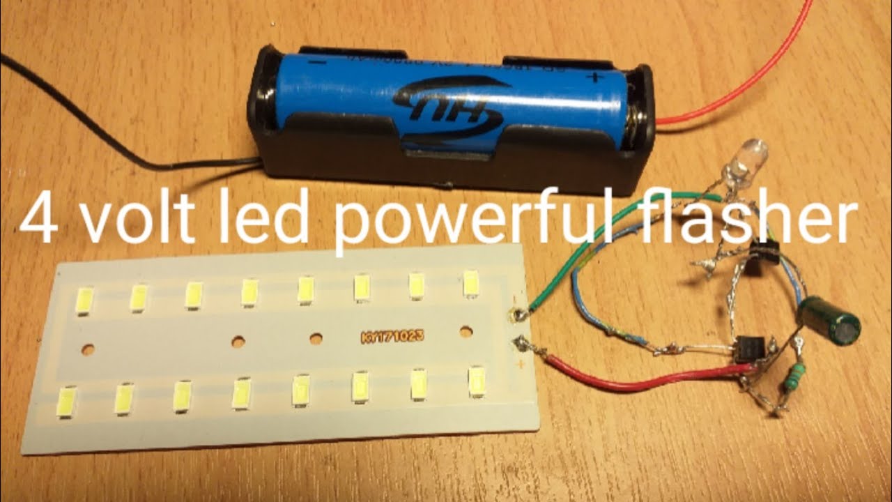 4 volt powerful led flasher - YouTube