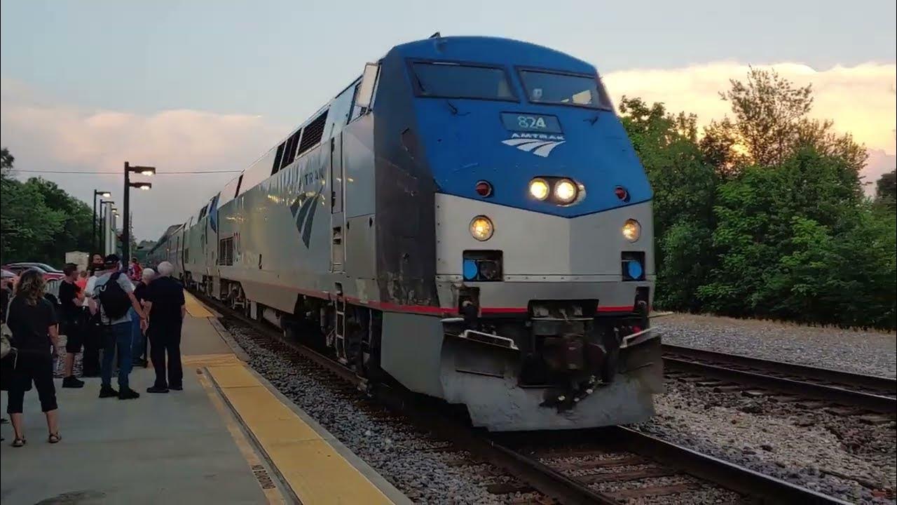 La Plata Rail Days 2023 -- Amtrak train #3 arrives with two private cars...which "wink" at us ...