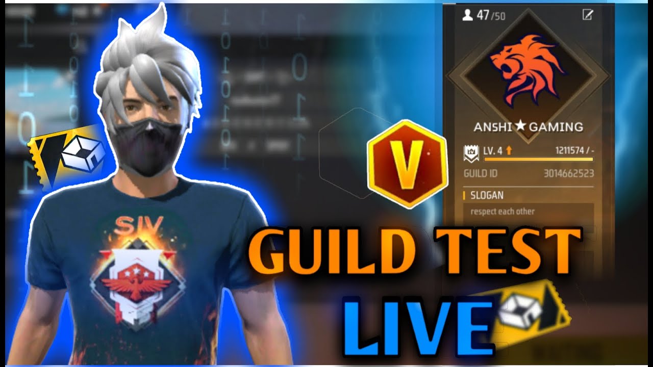 FREE FIRE LIVE V BADGE GUILD TEST 😱🔥|| FREE FIRE V BADGE GUILD TEST ...